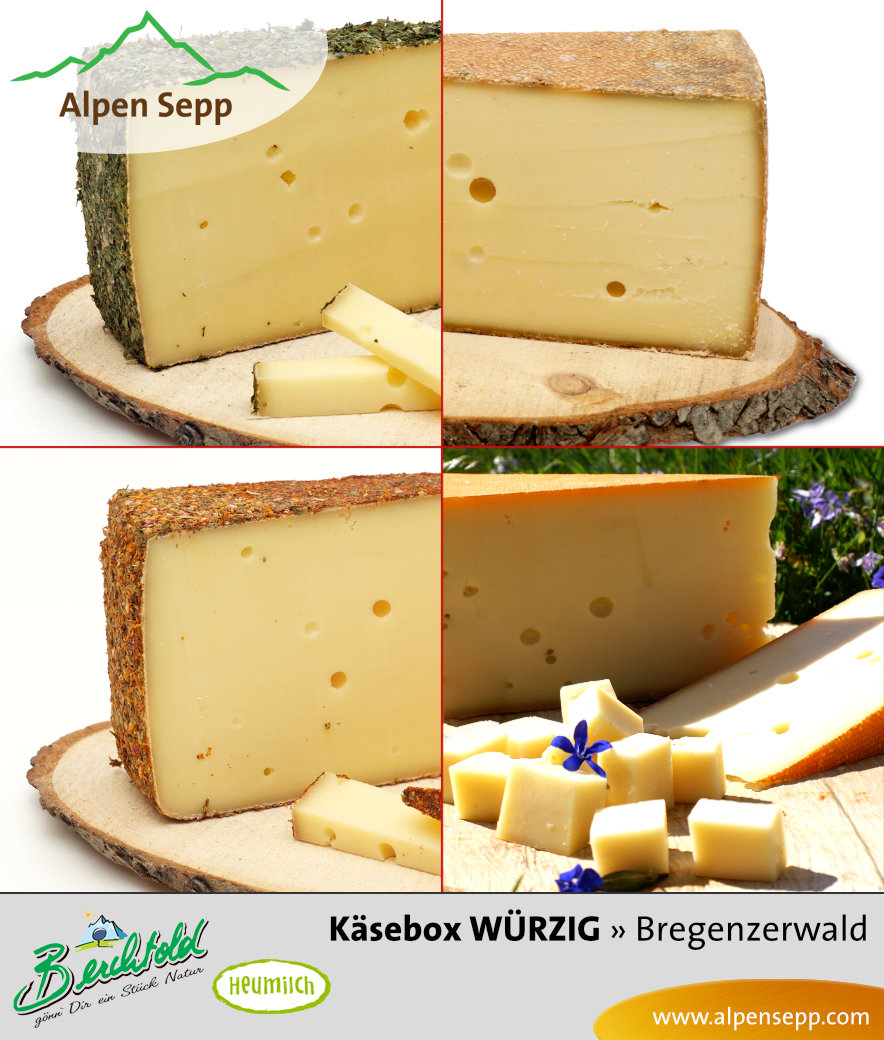 WÜRZIGE Heumilchkäse Box mit 4 Käsesorten › Alpen Sepp Heumilch Käseshop